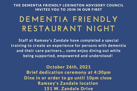 Dementia Friendly Lexington Hosting City's 1st Restaurant Night | UKNow